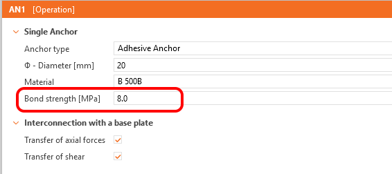 Bond Strength For Anchors In Detail 3d Idea Statica
